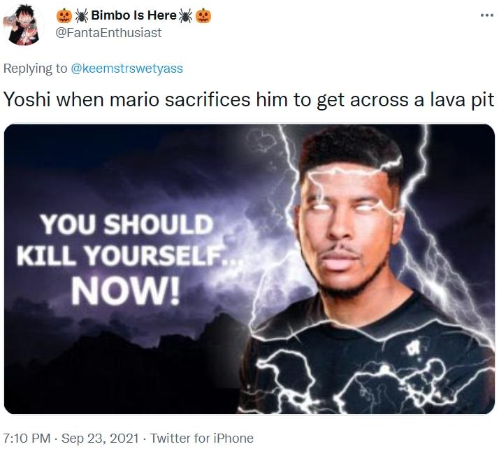 Yoshi when mario sacrifices him to get across a lava pit | You Should ...