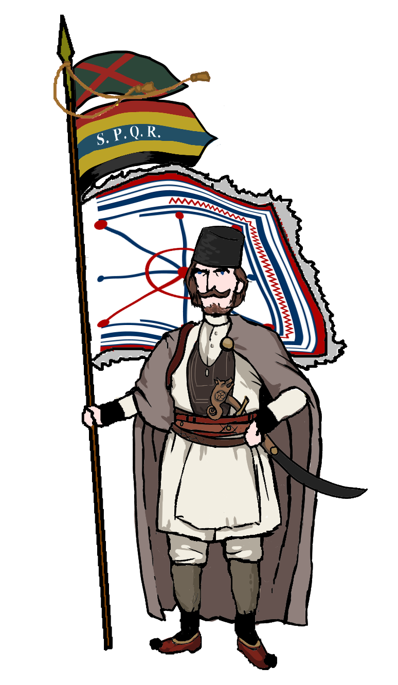 Aromanian Flag Bearer V3 | 4chan Flag Bearers | Know Your Meme