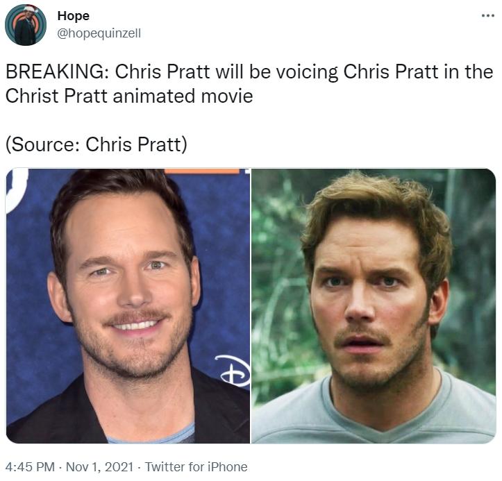 BREAKING: Chris Pratt will be voicing Chris Pratt in the Christ Pratt ...