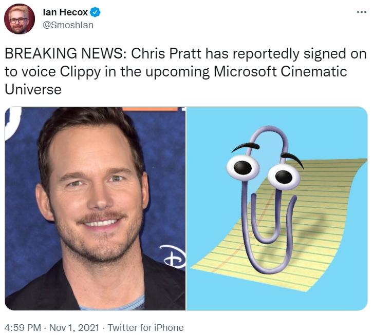 Chris Pratt Voices Clippy | Chris Pratt Voices Everyone | Know Your Meme