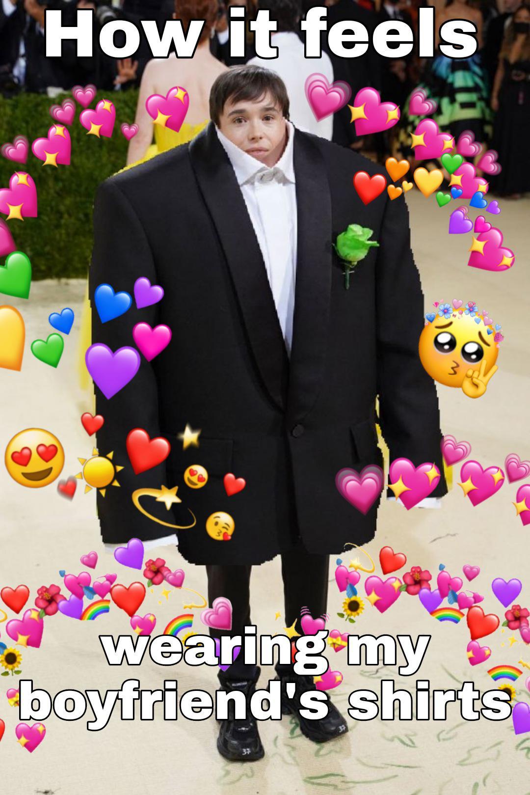 Wearing his clothes during comfy time makes me feel so safe and tiny ...