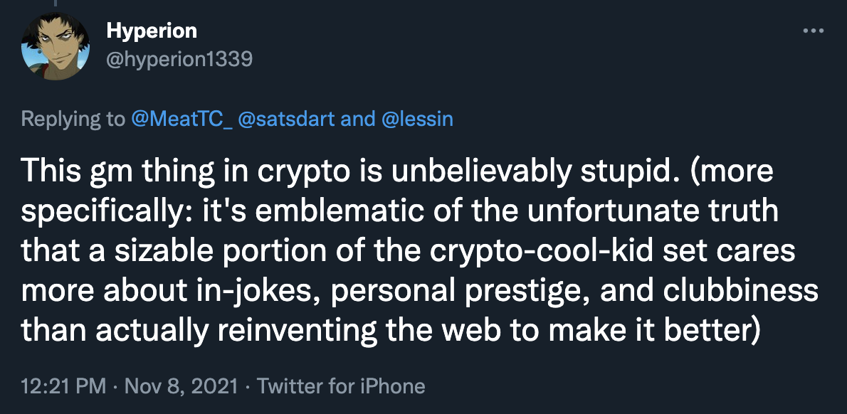 NFT "Gm" | GM / Good Morning | Know Your Meme