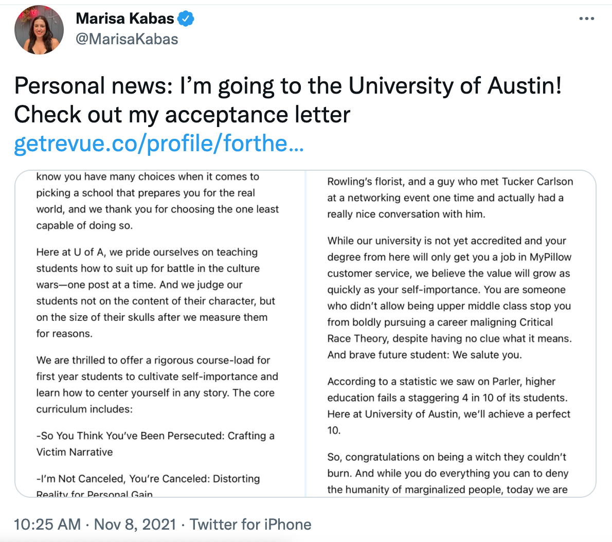 Acceptance LEtter parody | University of Austin | Know Your Meme