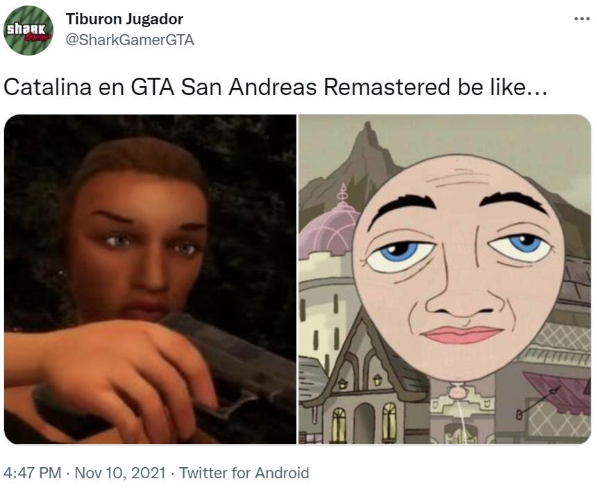 Catalina in GTA San Andreas Remastered be like... | Grand Theft Auto ...