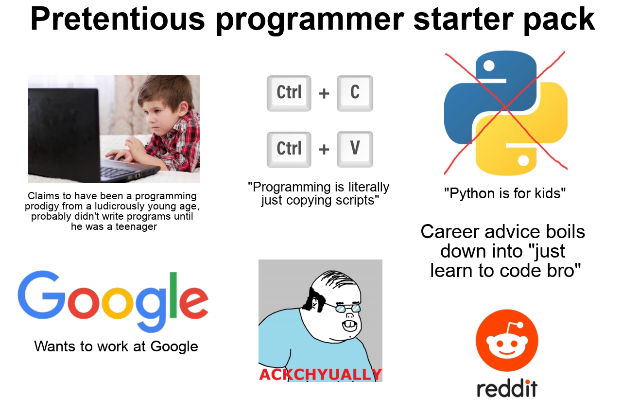 Pretentious programmer starter pack | /r/starterpacks | Starter Packs ...