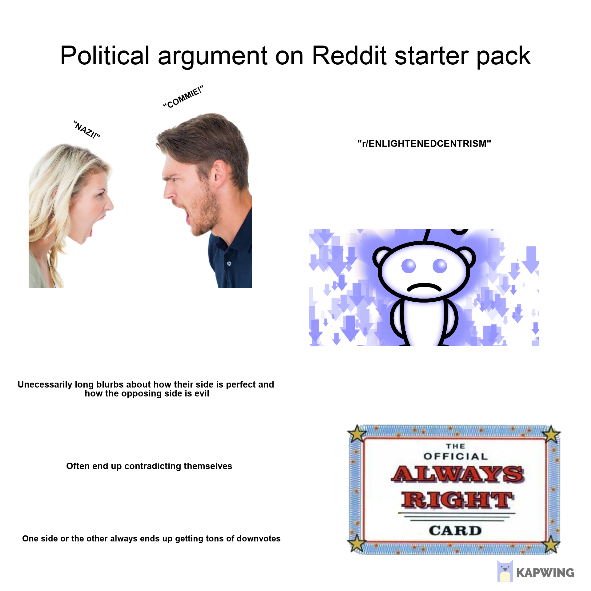 "Political argument on Reddit" starter pack | /r/starterpacks | Starter ...