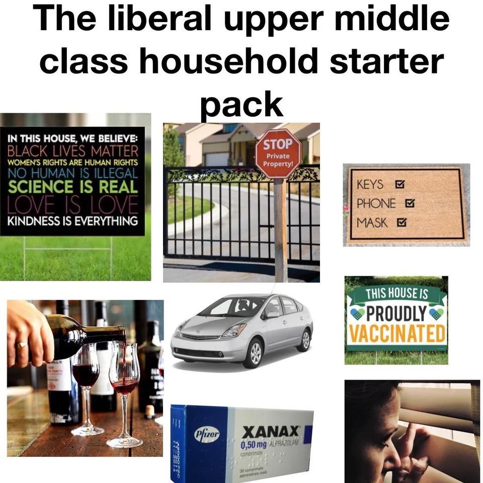 The Liberal upper middle class household starter pack | /r/starterpacks ...