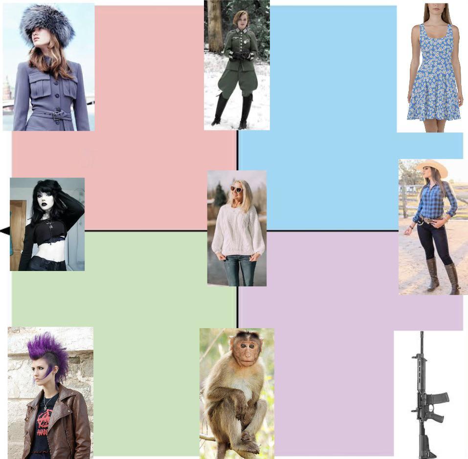 Each quadrants ideal women | /r/PoliticalCompassMemes | Political ...