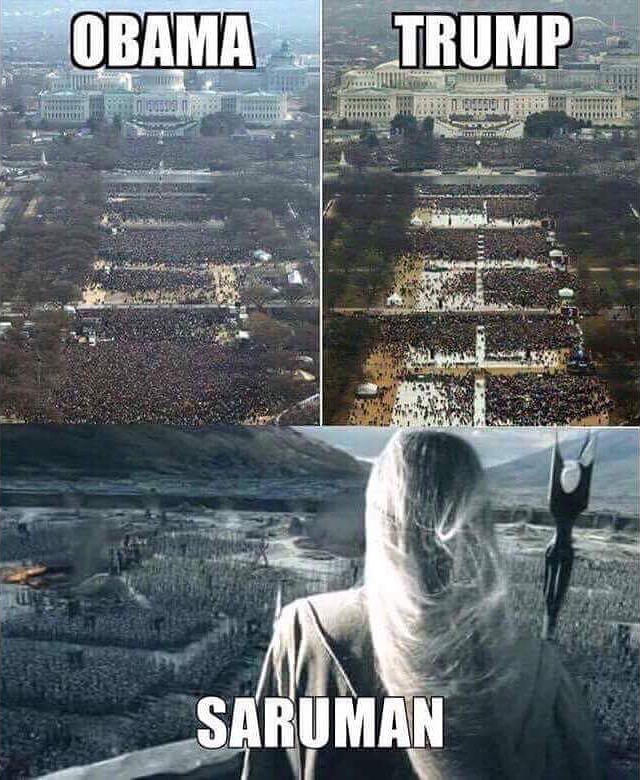 Obama / Trump / Saruman | Obama Inauguration Crowd vs. Trump ...