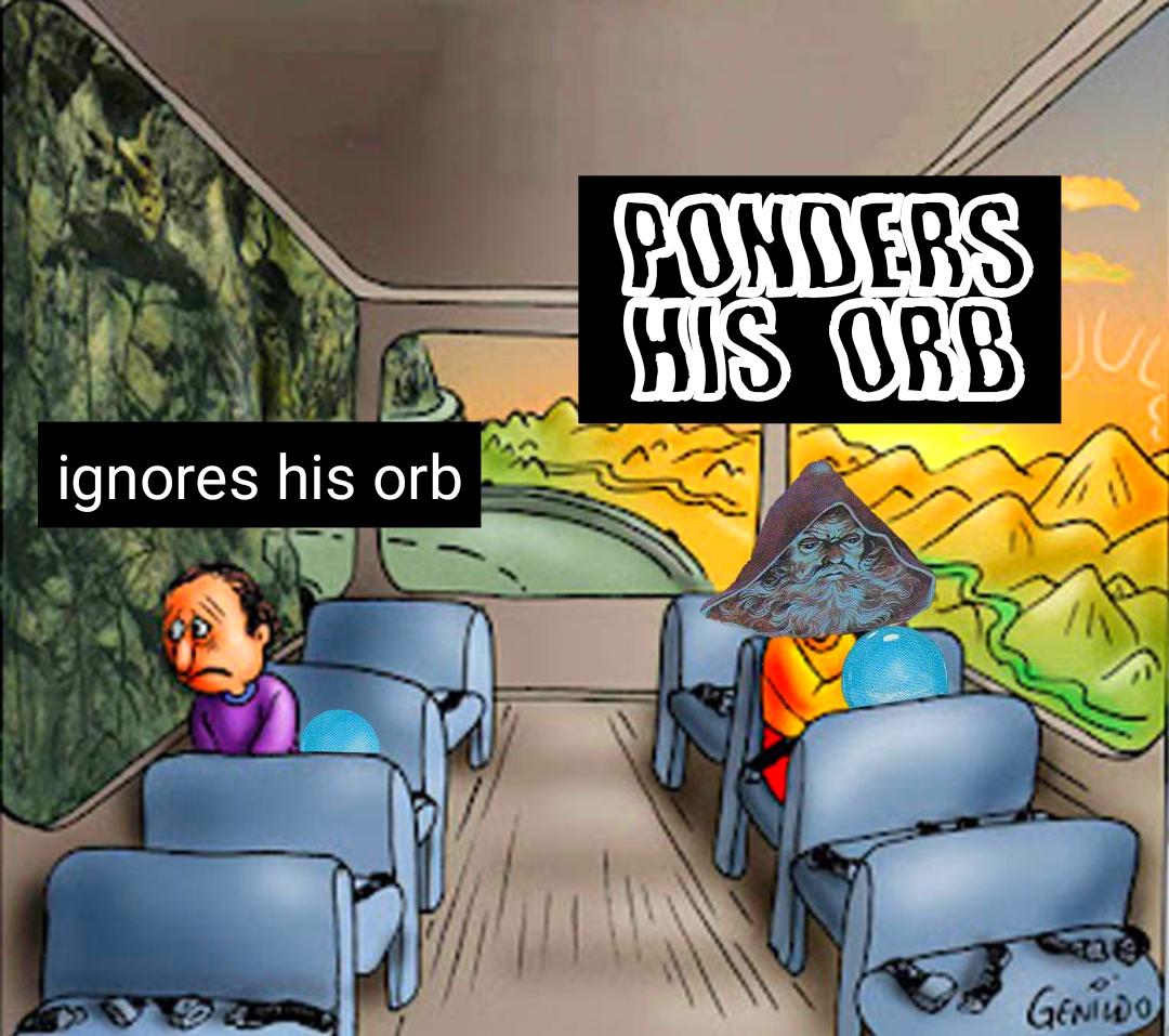 Two guys, one pondering | Two Guys On A Bus | Know Your Meme