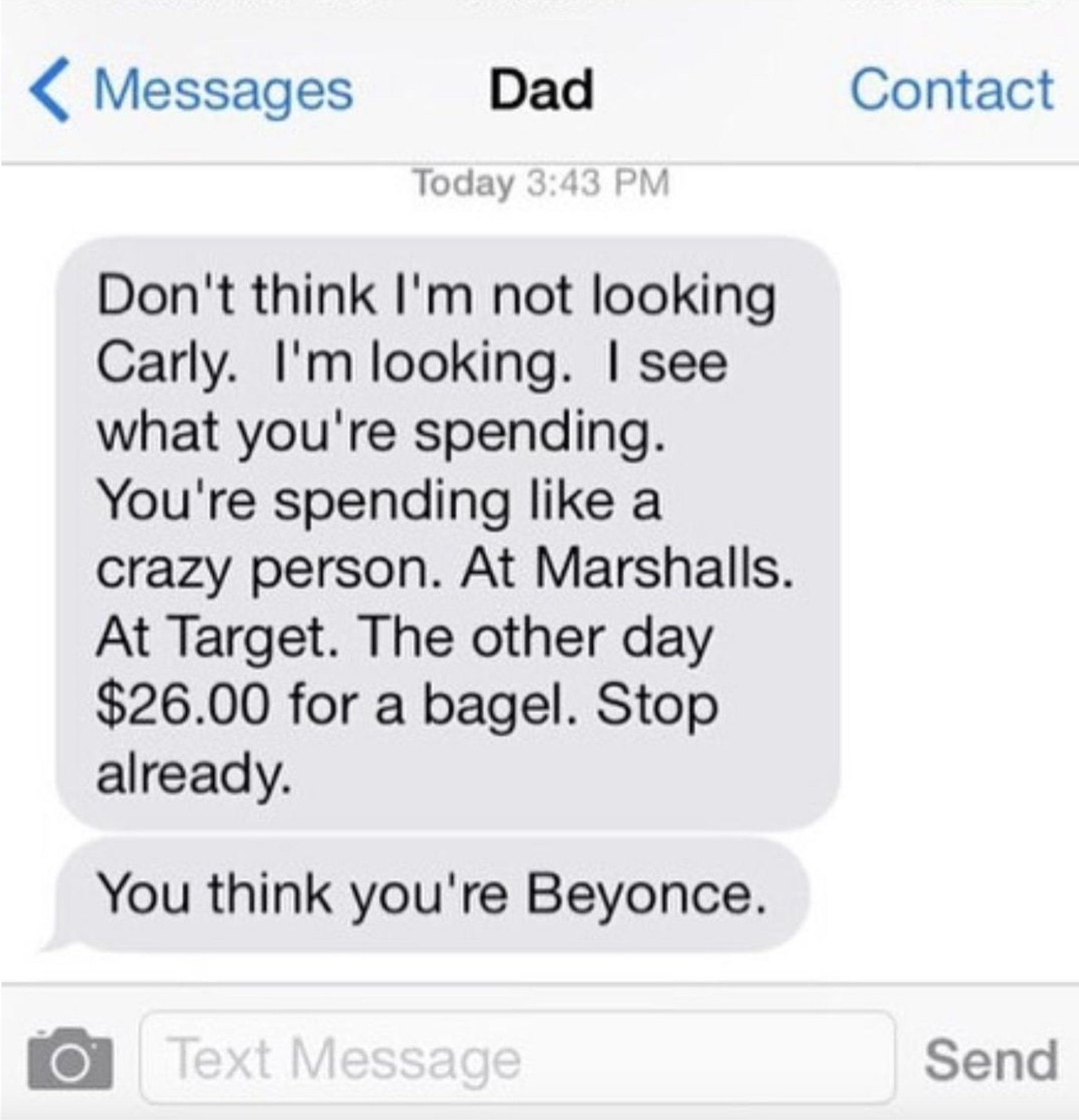 imessage from dad | Know Your Meme