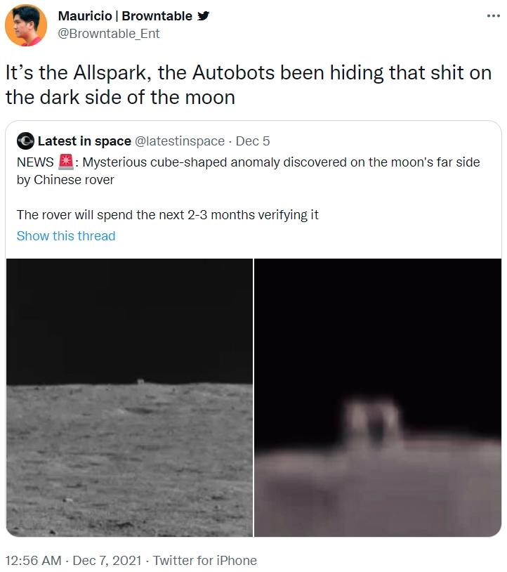 It’s the AllSpark | Moon Cube | Know Your Meme
