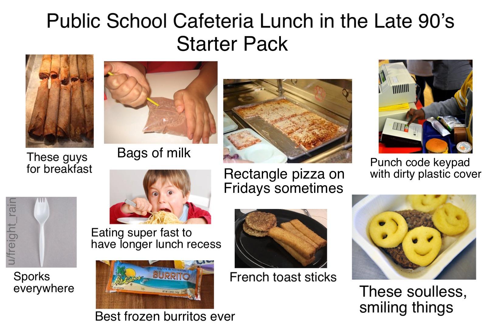 Public School Cafeteria Lunch in the Late 90’s Starter Pack | /r ...