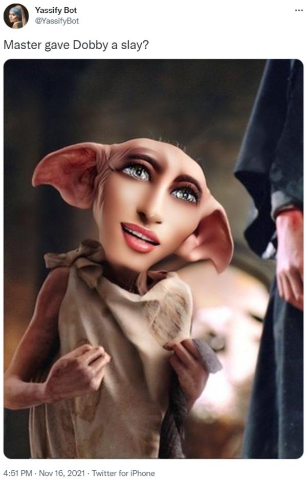 Master gave Dobby a slay? | Yassification | Know Your Meme