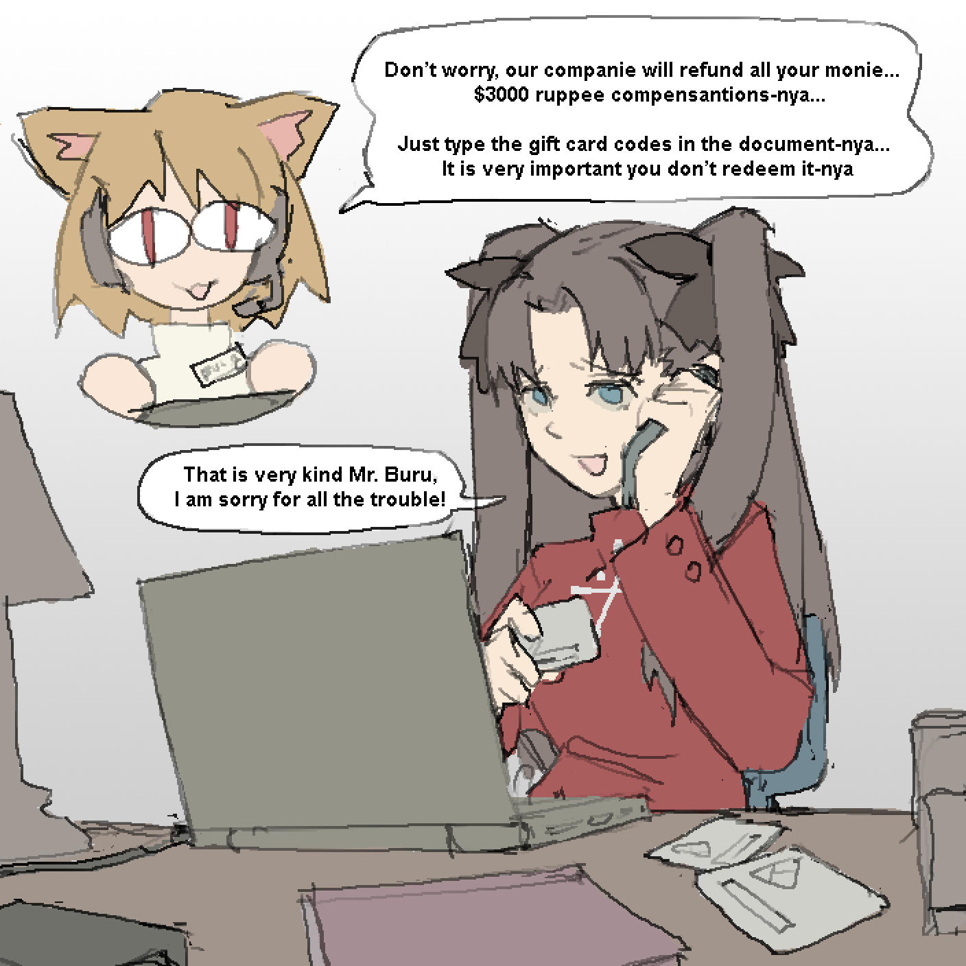 Rin gets scammed by Neco-Arc | Fate (Type-Moon) | Know Your Meme