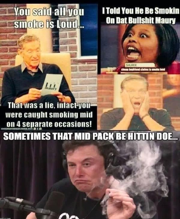 elon smokes the mid pack | Sometimes That Midpack Be Hittin' Doe | Know ...