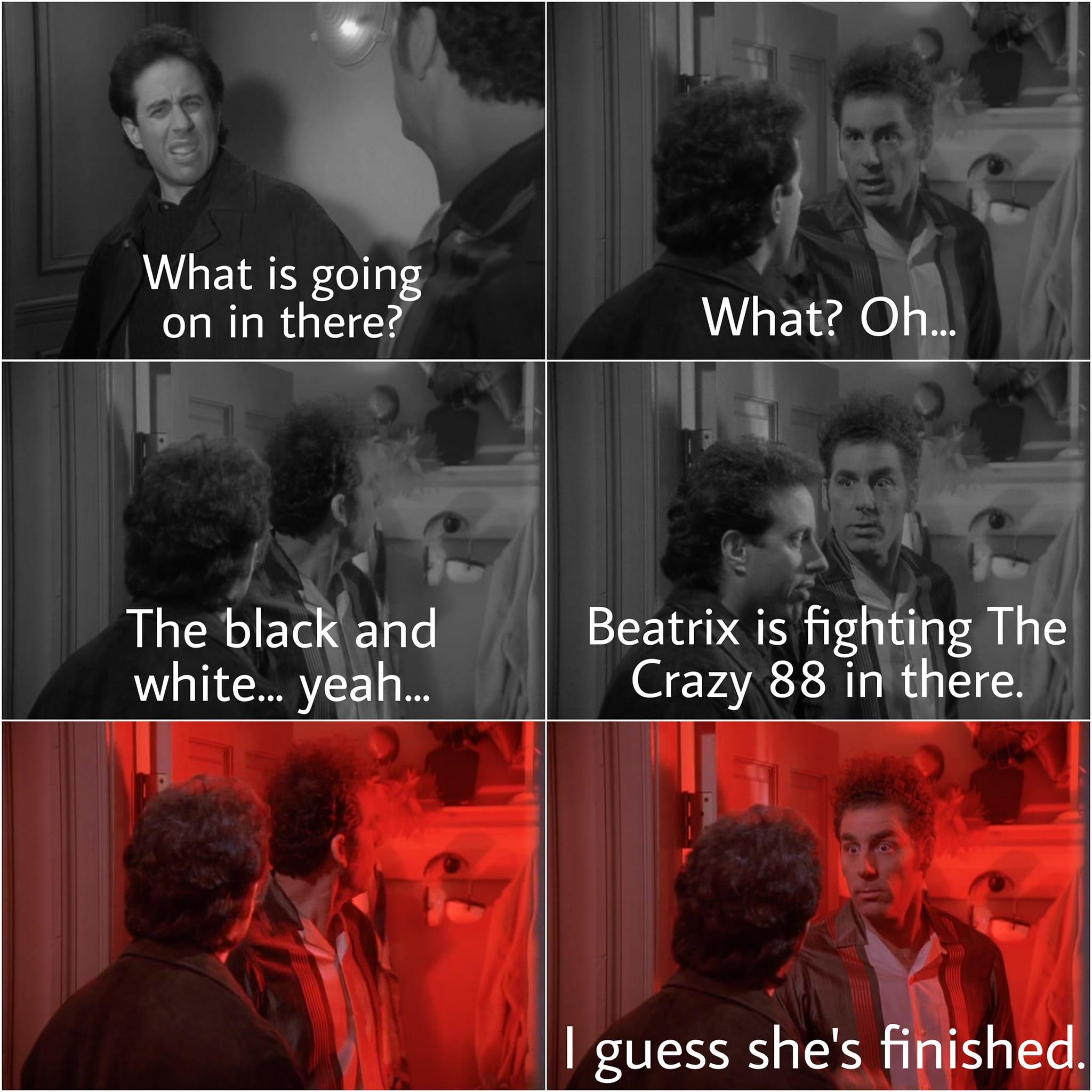 Beatrix Is Fighting the Crazy 88 in There | Kramer, What's Going On In ...