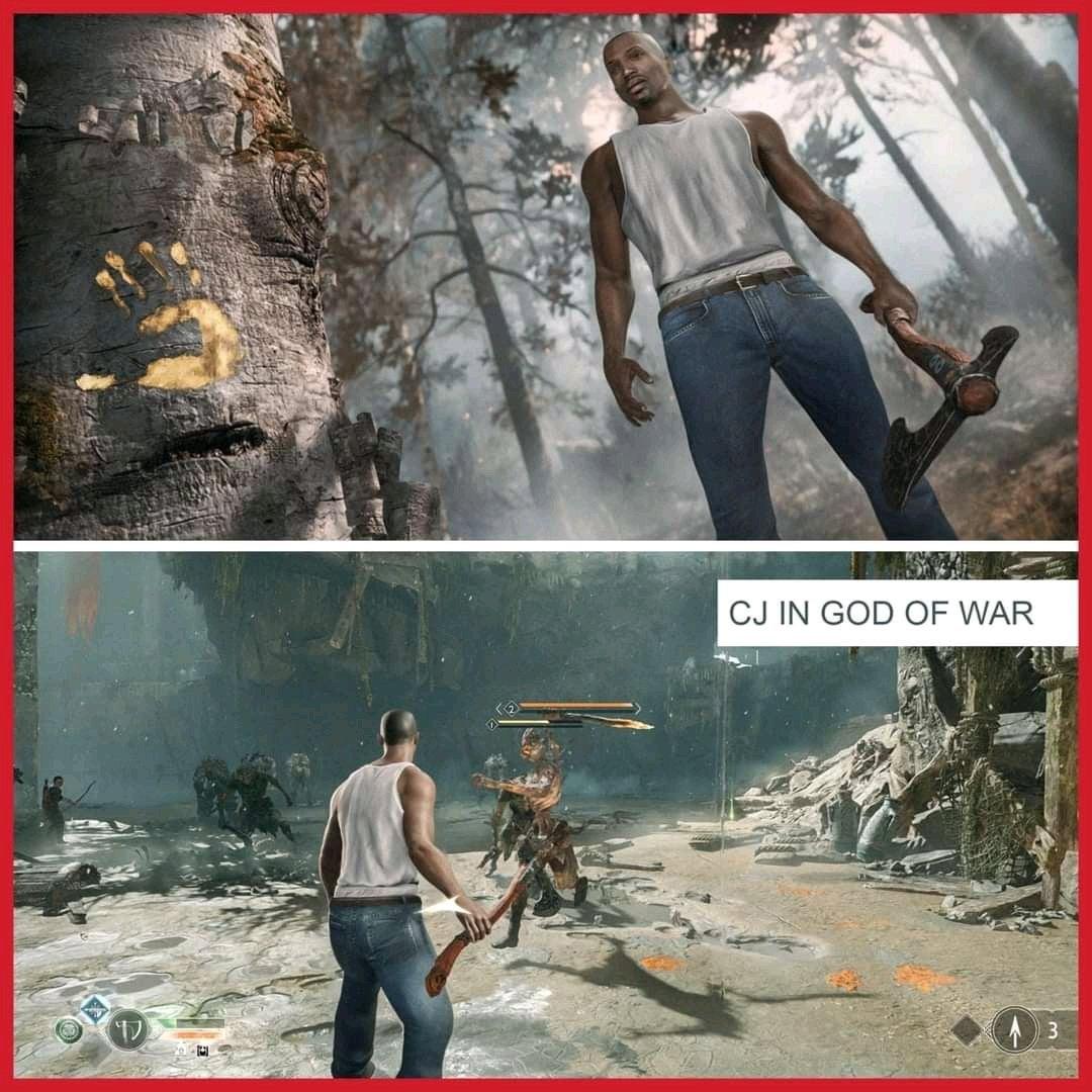 CJ in God of War | God of War (2018) | Know Your Meme