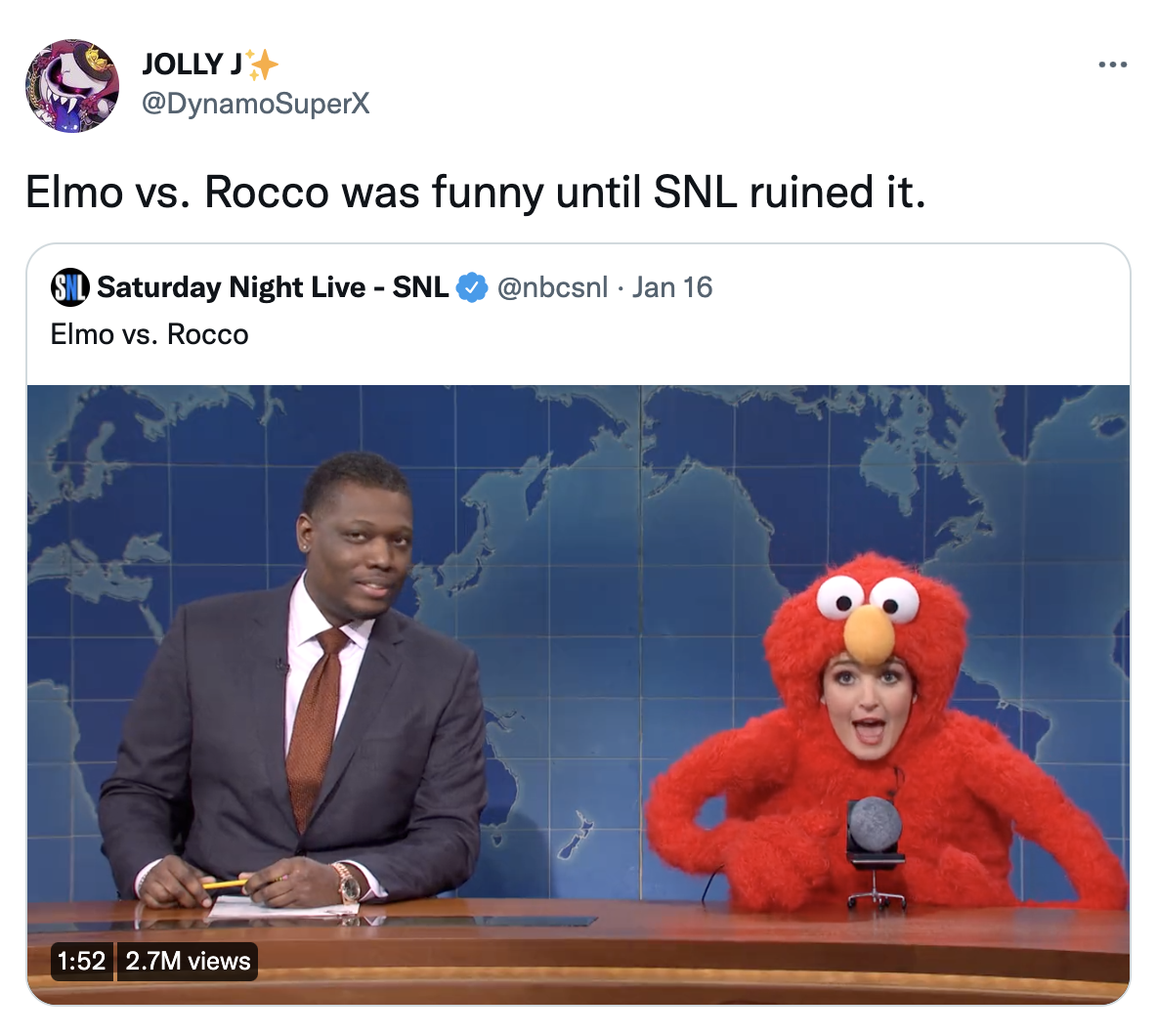 Elmo vs. Rocco SNL meme | Elmo vs. Rocco | Know Your Meme