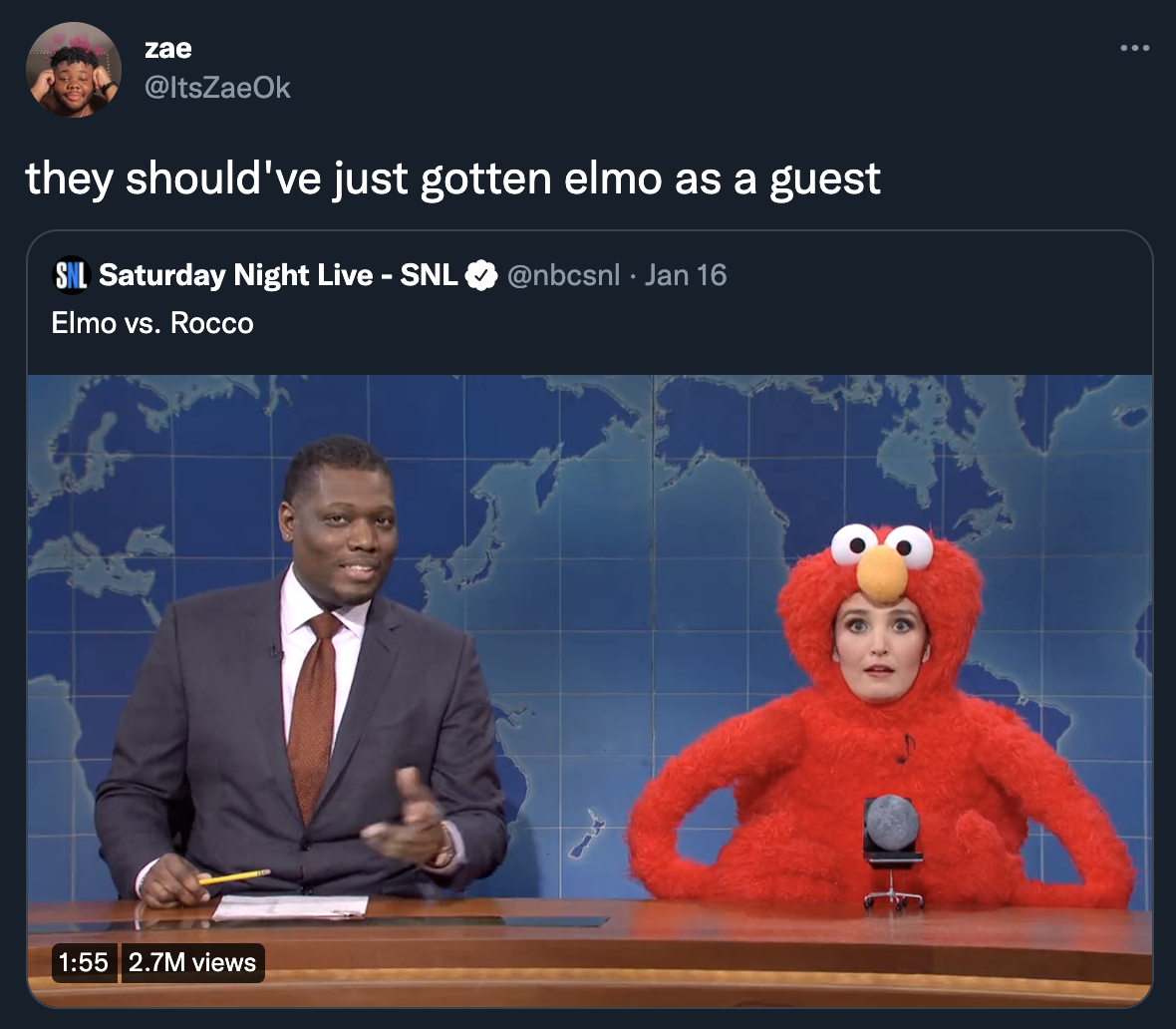 Elmo vs. Rocco SNL meme | Elmo vs. Rocco | Know Your Meme