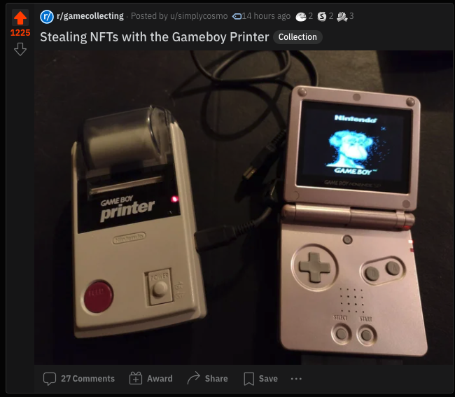 guy steals NFT's with his gameboy SP | /r/madlads | Mad Lad / Madlad ...