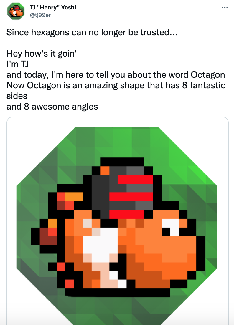 Octagonal Yoshi | Twitter Hexagonal NFT Profile Pictures | Know Your Meme