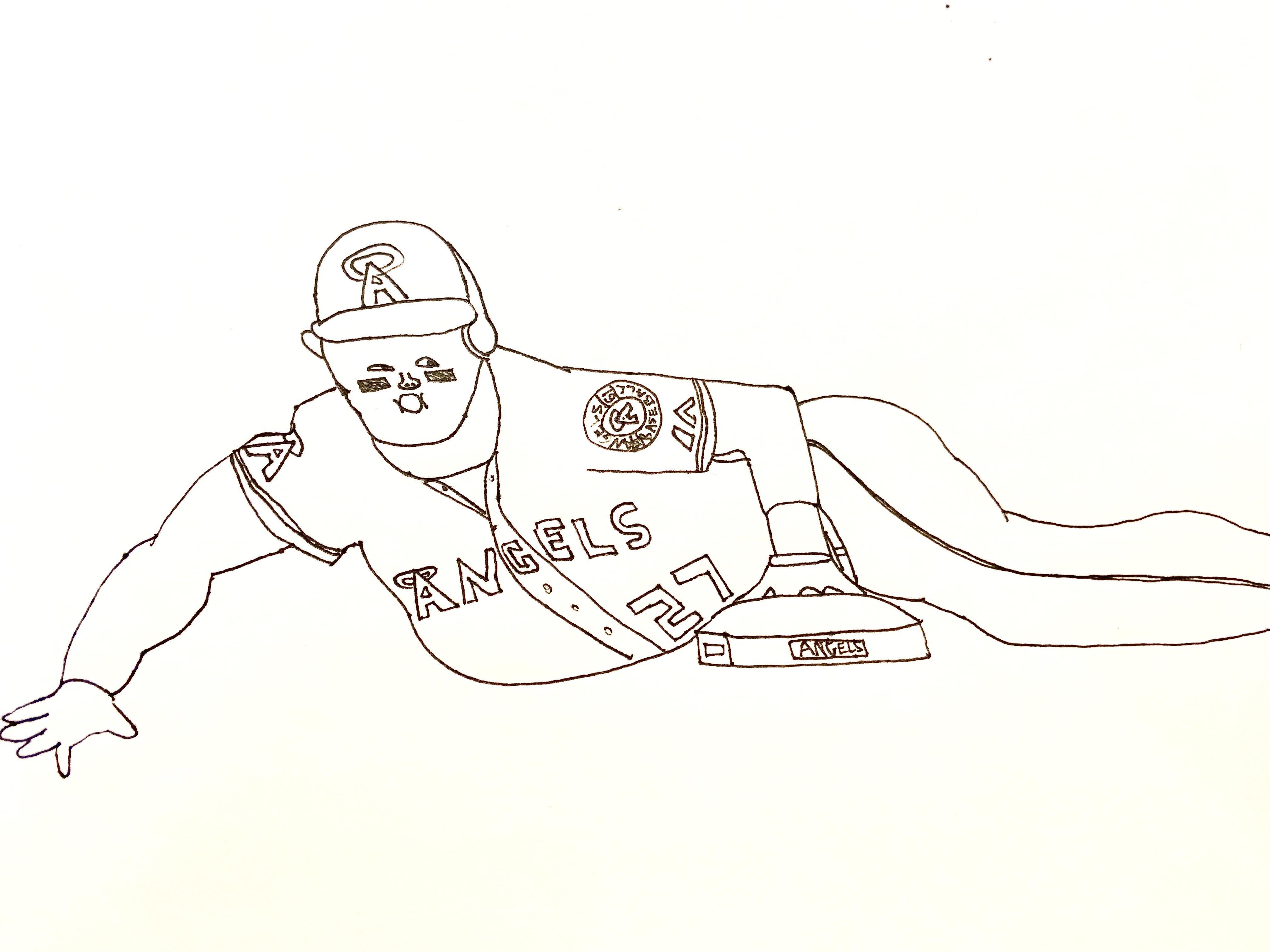 Drawing Mike Trout every day until the lockout is over. Day 2 ...