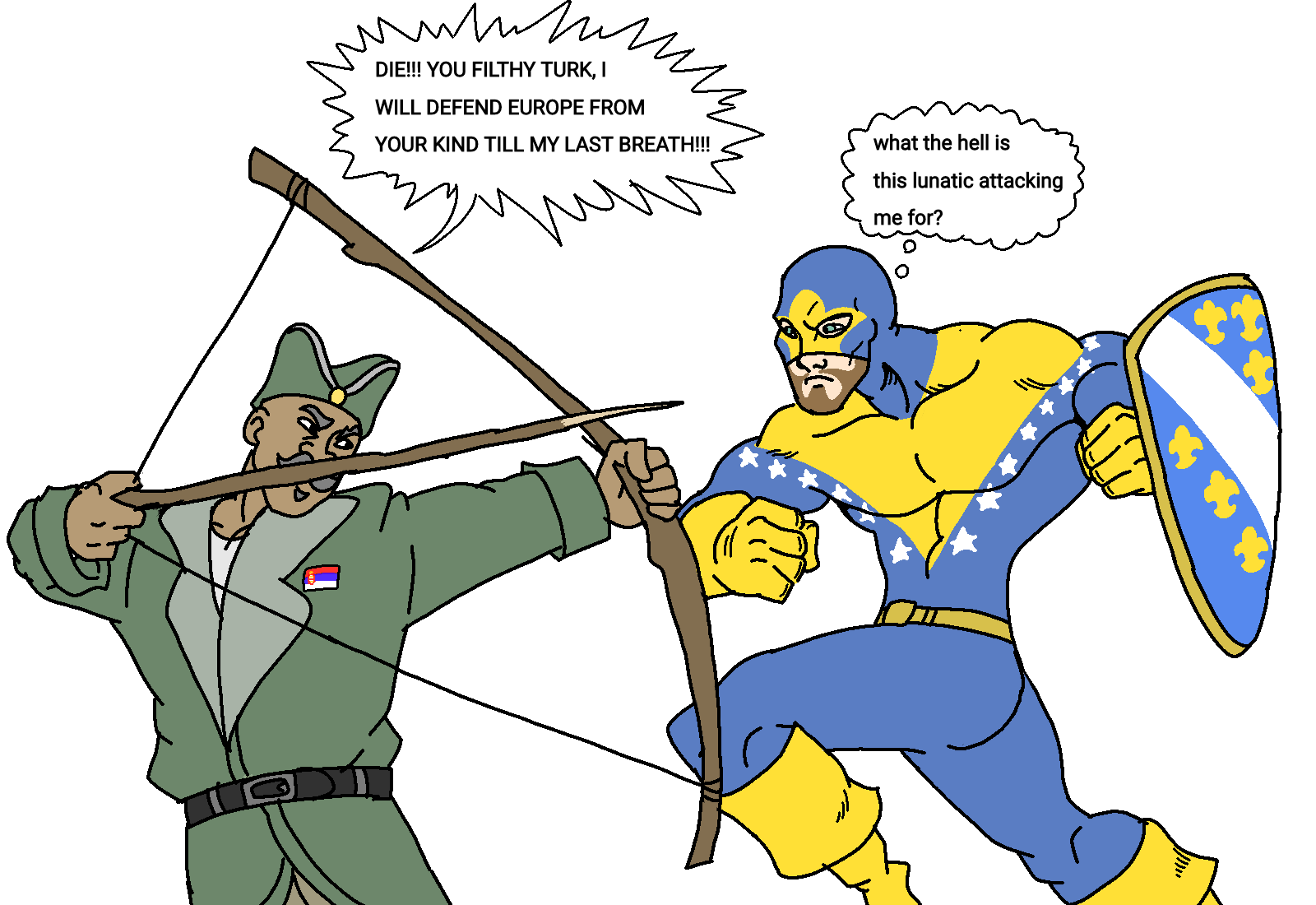 Serb Arrow mistakes Kapetan Bosna(the real defender of europe) for his ...