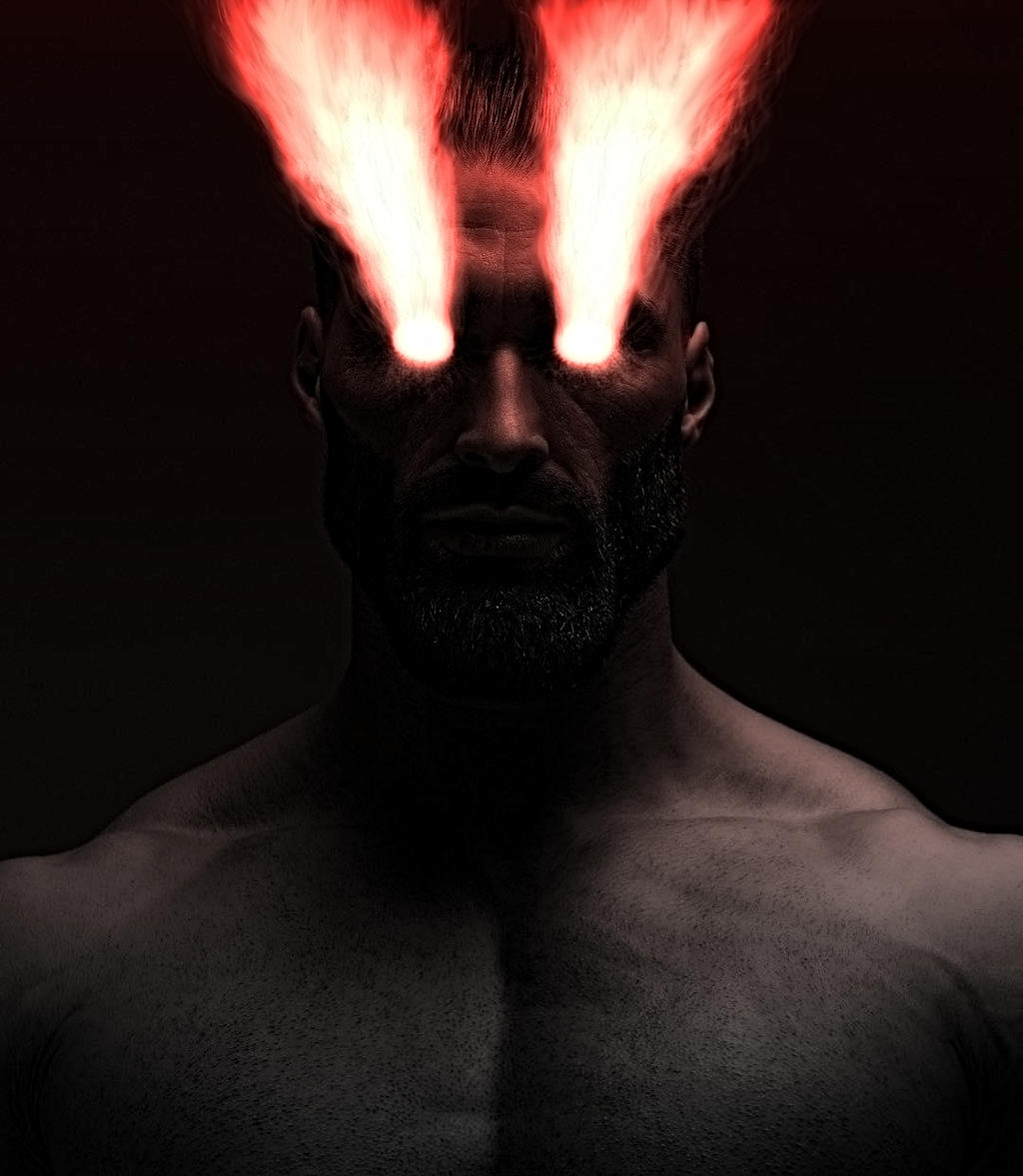 Fire eyes gigachad | GigaChad | Know Your Meme
