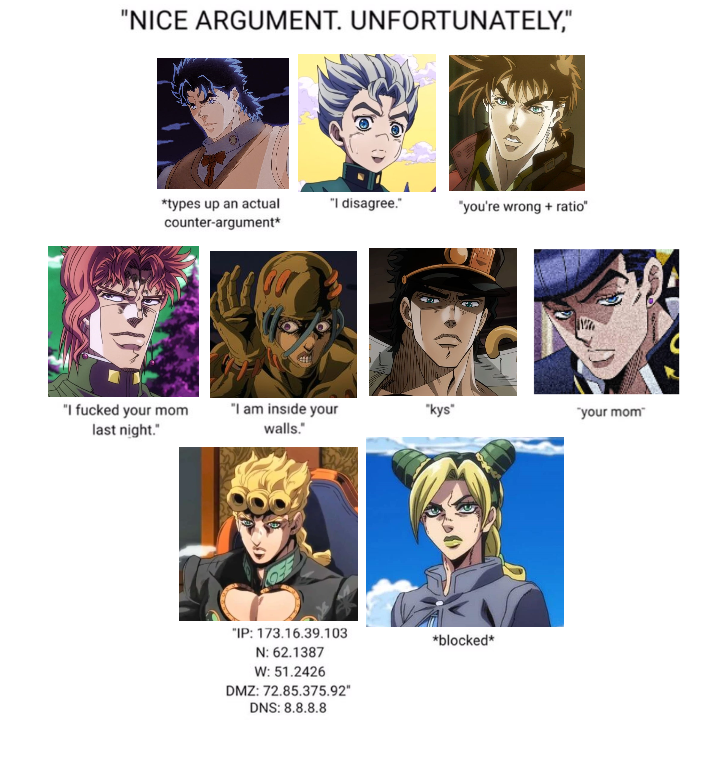 That's a nice Argument... | /r/ShitPostCrusaders/ | Nice Argument ...