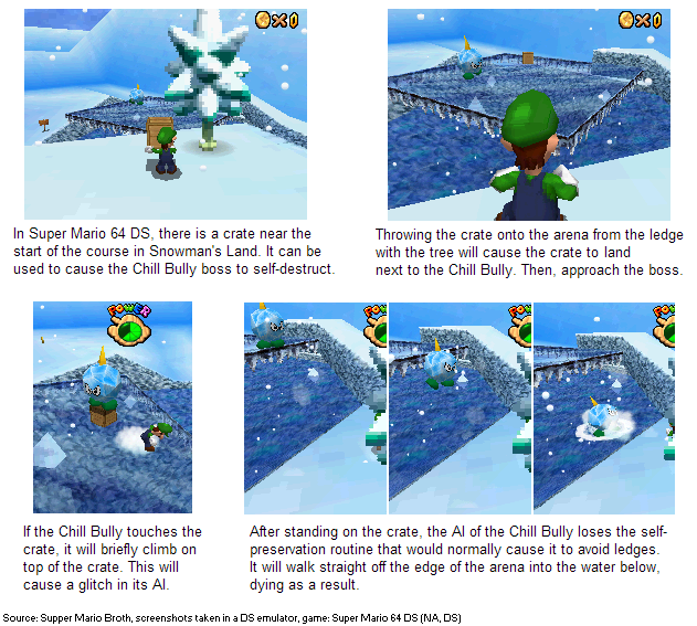 In Super Mario 64 DS, it is possible to cause the Chill Bully boss to ...