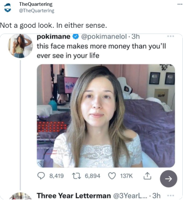 Quarterbrain's Response | Pokimane No Makeup | Know Your Meme