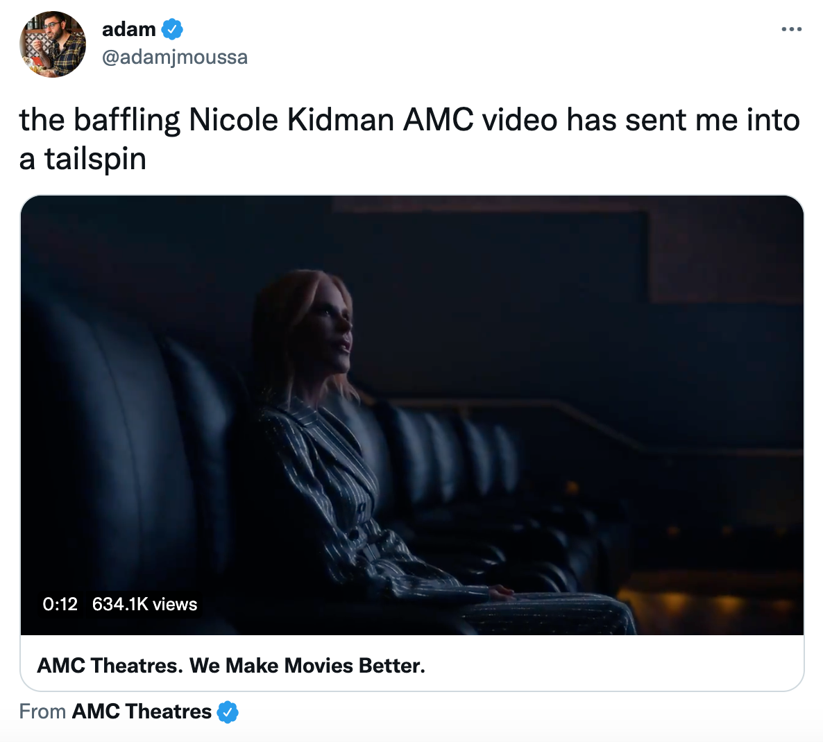 Adamjmoussa | Nicole Kidman's AMC Commercial | Know Your Meme