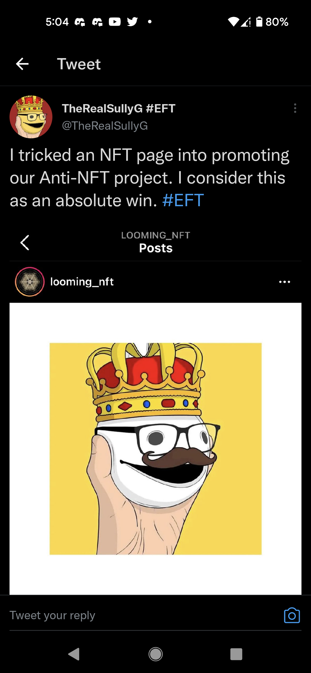 Tricking an NFT page into promoting an anti-NFT movement | /r/madlads ...