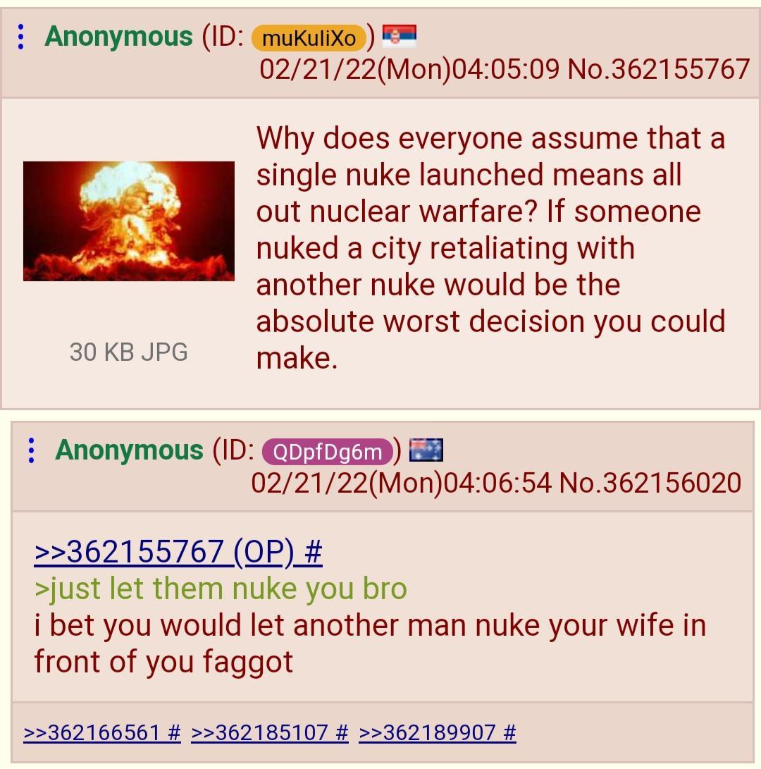 Send nukes | /r/Greentext | Greentext Stories | Know Your Meme