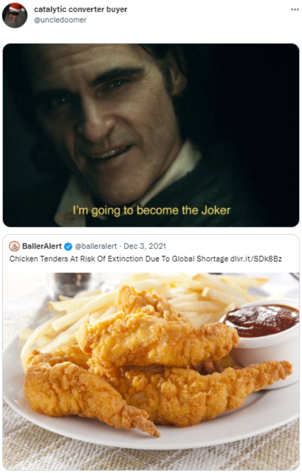 chicken tenders going extinct | I'm Going To Become The Joker | Know ...