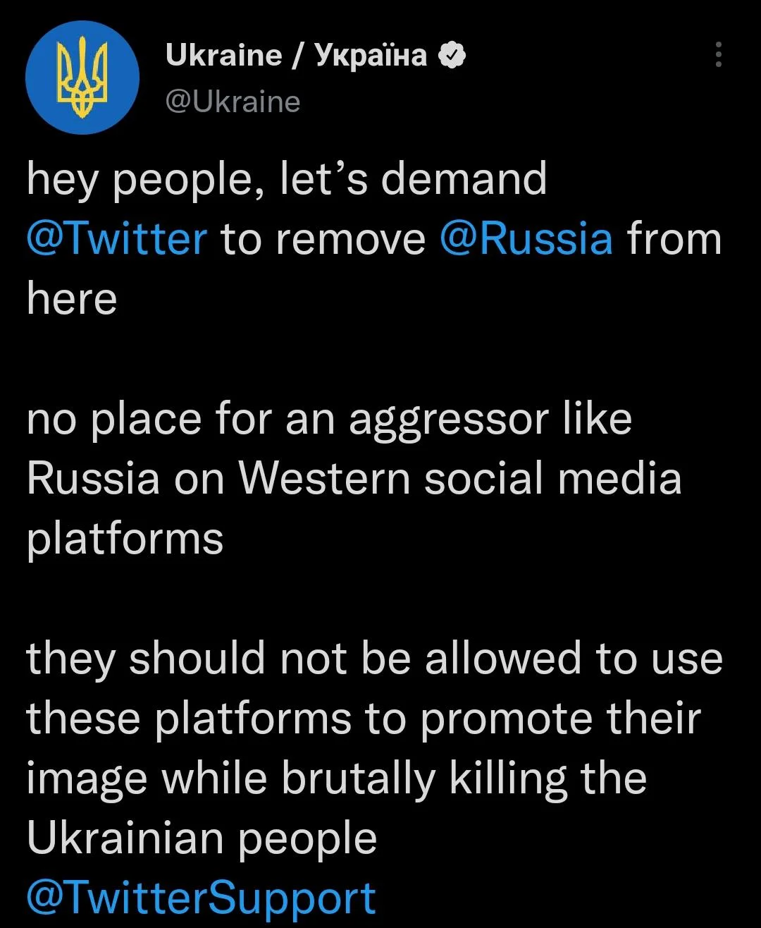 Ukraine calls for twitter to suspend Russia's Twitter Account | 2022 ...