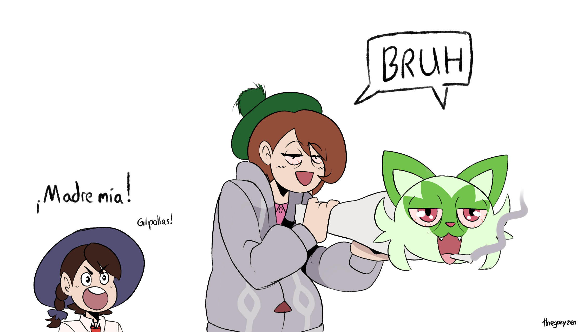 Gloria Smocking That Weed Cat | Sprigatito | Know Your Meme