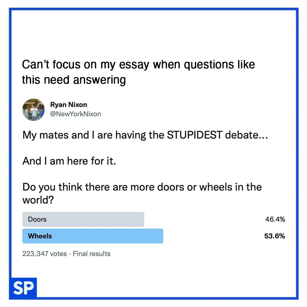 Wheels vs Doors meme | Doors vs. Wheels Debate | Know Your Meme