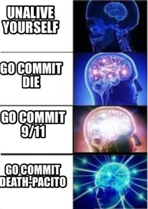 big brain unalive yourself | Unalive | Know Your Meme