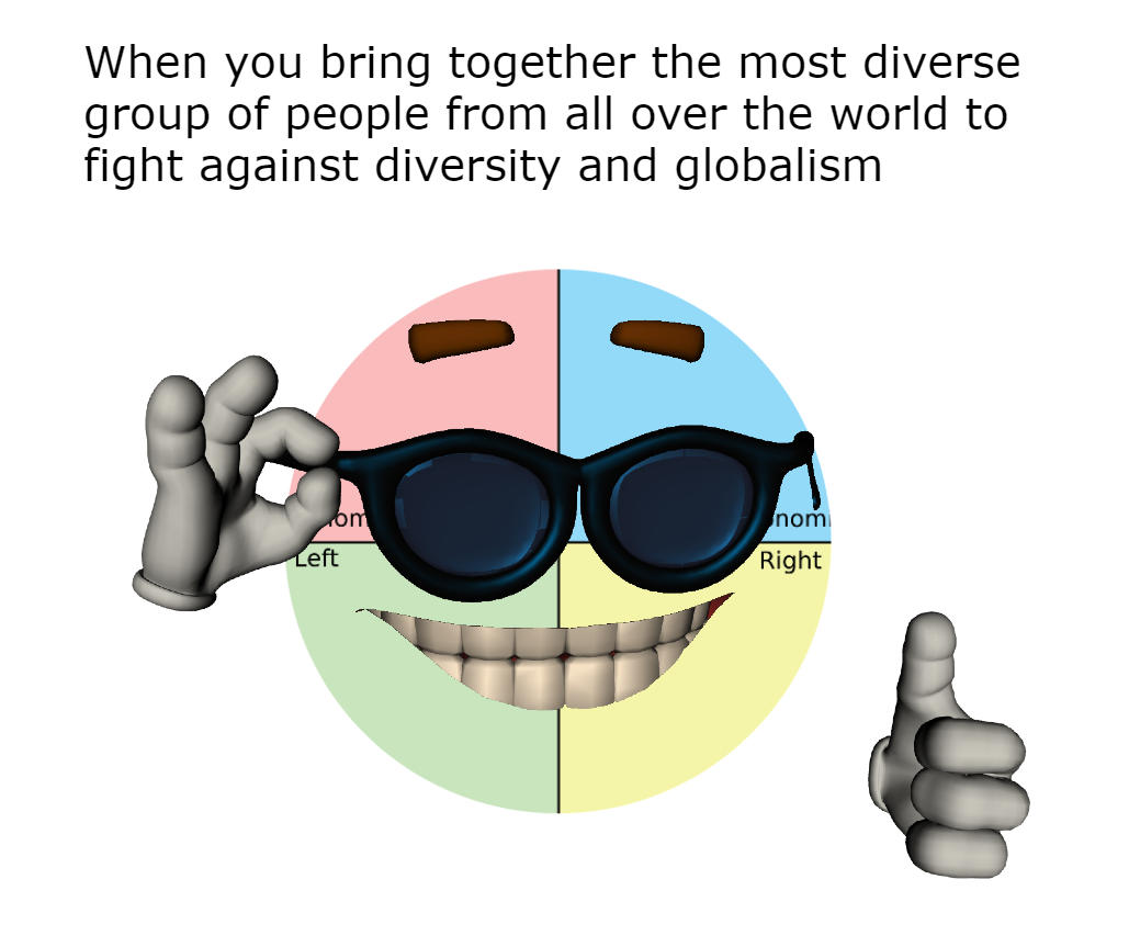 Oh the irony of globalists bring the whole world against globalism ...