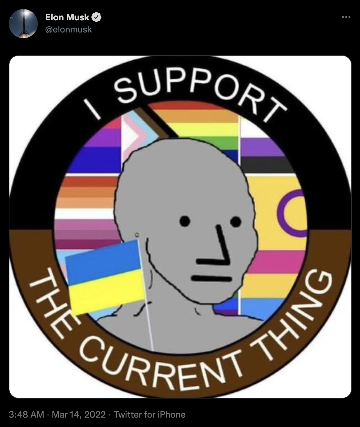 Elon Musk I Support The Current Thing meme tweet | I Support The ...