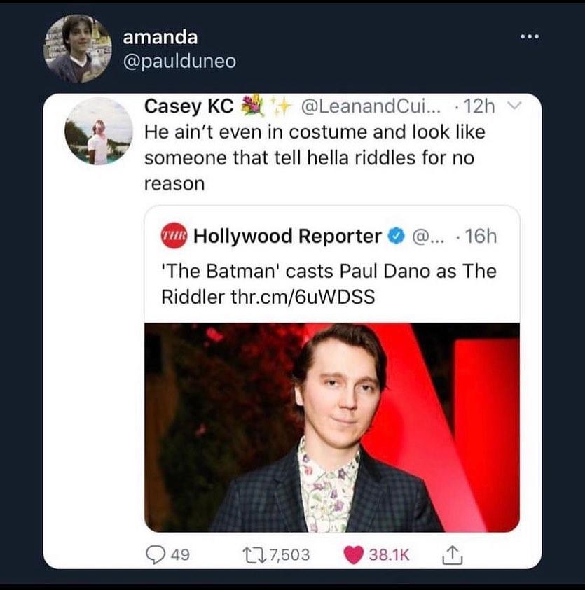 Paul Dano Riddler meme | Paul Dano | Know Your Meme