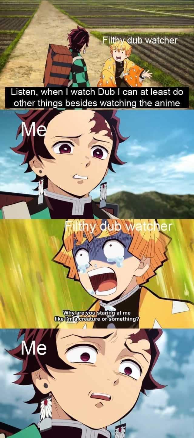 Watching Dubs | Tanjiro Disgusted Face | Know Your Meme