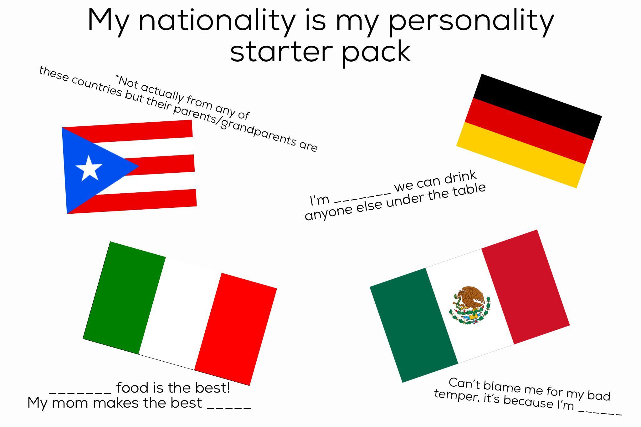 My nationality is my personality starter pack | /r/starterpacks ...