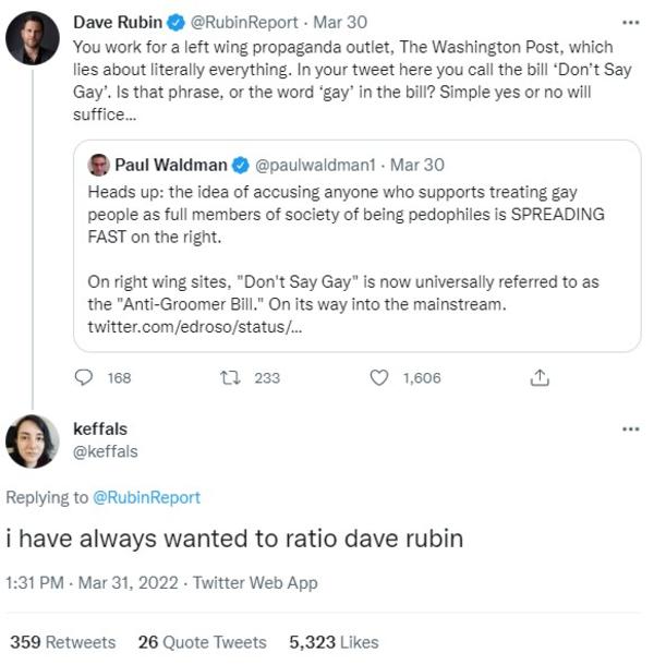 Ratio Dave Rubin | Keffals | Know Your Meme