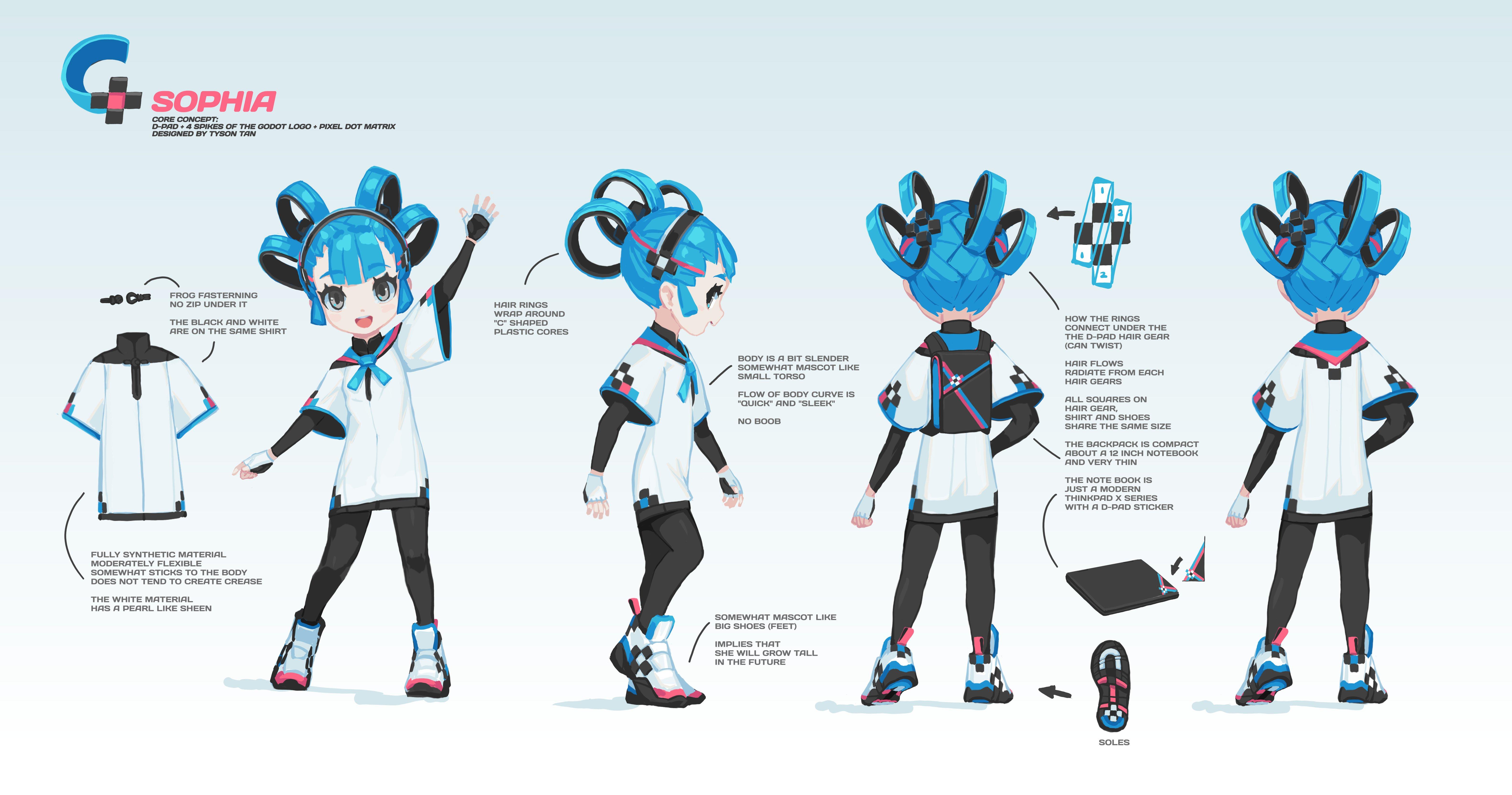 Tyson Tan's Godot mascot (Part 2): Sophia's character sheet | Gaming ...