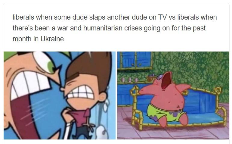 liberals when some dude slaps another dude on TV vs liberals when there ...