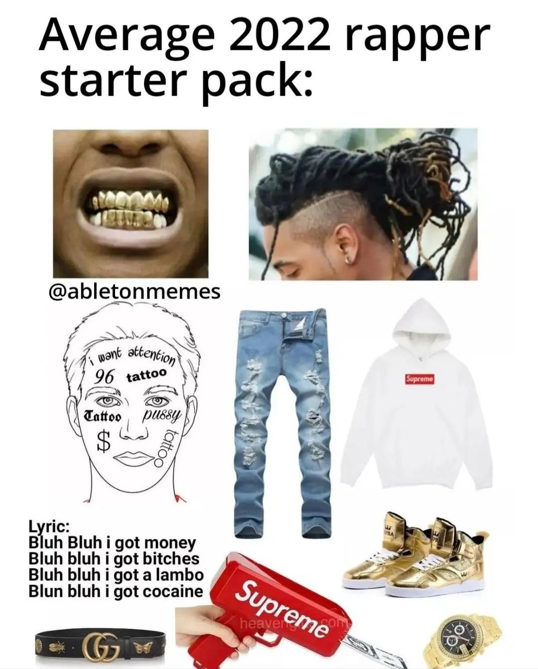 rapper starter pack | /r/starterpacks | Starter Packs | Know Your Meme