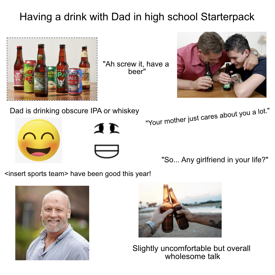 Having a drink with Dad in high school starter pack | /r/starterpacks ...